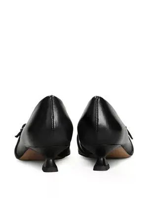 THE SELLER Buckle-strap Pointed-toe Leather Pumps