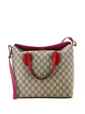 Gucci Gucci GG Coated Canvas Medium Satchel Tote Brown
