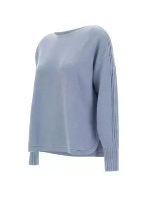 ELENA MIRÒ Ribbed-detail Wool Sweater - Blue