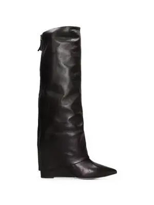THE SELLER Pointed-toe Wedge Boots - Brown
