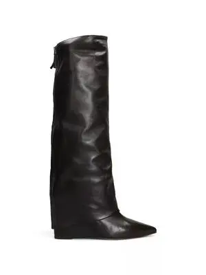 THE SELLER Pointed-toe Wedge Boots - Brown