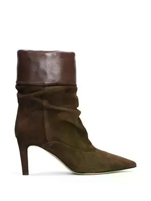 THE SELLER Slouchy Pointed-toe Suede Boots - Brown
