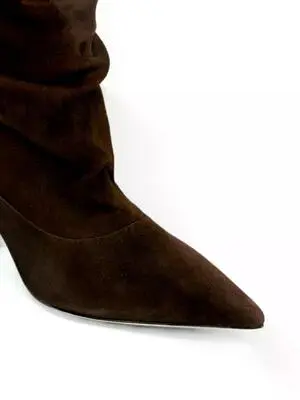 THE SELLER Slouchy Pointed-toe Suede Boots
