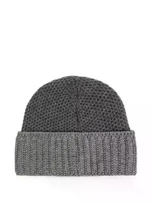 Moschino Logo-patch Waffle-knit Beanie Hat
