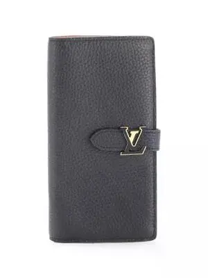 LOUIS VUITTON Capucines Vertical Wallet Leather Small Wallets - Black