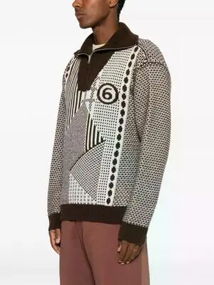 MAISON MARGIELA Patchwork Quarter-zip Knit