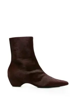 Khaite Sybil Wedge-heel Ankle Boots - Red