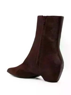 Khaite Sybil Wedge-heel Ankle Boots - Red
