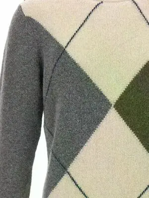 KANGRA Argyle-knit Crew-neck Sweater
