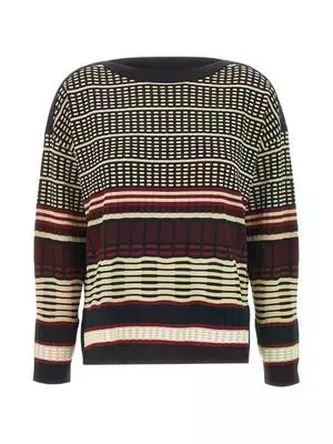 ELENA MIRÒ Geometric-pattern Sweater - Black