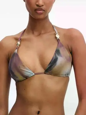 Patrizia Pepe Logo-plaque Triangle Bikini Top - Purple