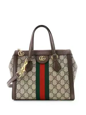 Gucci Ophidia Top Handle Gg Coated Canvas Small Tote Bag - Brown