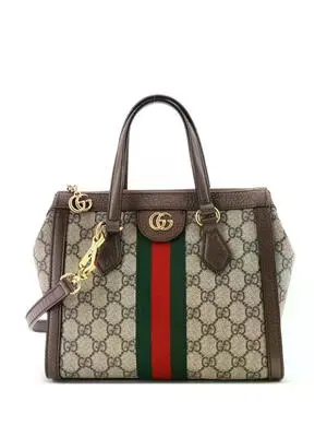Gucci Ophidia Top Handle Gg Coated Canvas Small Tote Bag - Brown