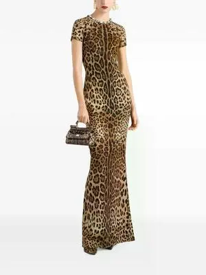 Dolce & Gabbana Leo-print Charmeuse Dress