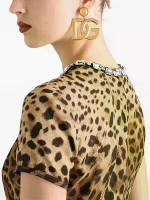Dolce & Gabbana Leo-print Charmeuse Dress