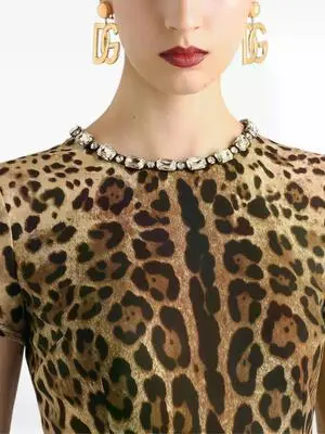 Dolce & Gabbana Leo-print Charmeuse Dress