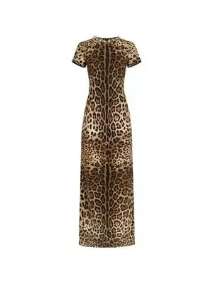 Dolce & Gabbana Leo-print Charmeuse Dress