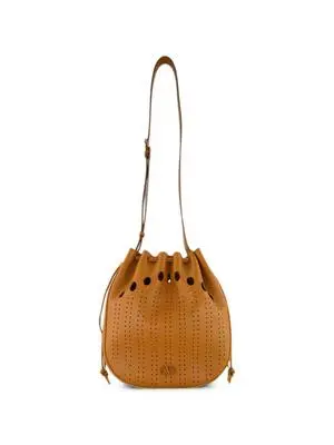 Valentino Garavani Perforated Leather Shoulder Bag - Brown