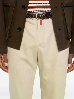 Kiton Pleated Straight-leg Trousers