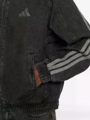 Adidas Embroidered Logo Zip-up Denim Jacket