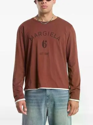 MAISON MARGIELA Logo-print Long-sleeved T-shirt