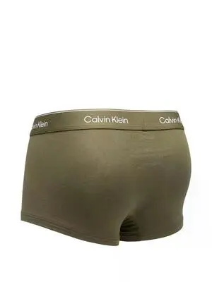 Calvin Klein Logo-waistband Trunks Set Of Three - Black