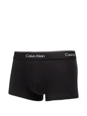 Calvin Klein Logo-waistband Trunks Set Of Three - Black