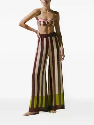 BAOBAB Striped Sheer Palazzo Pants - Brown