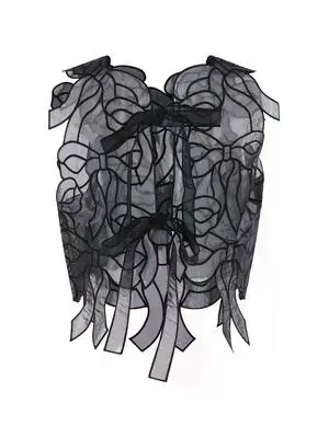 Cecilie Bahnsen Bow-embroidered Organza Top