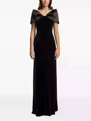 CRISTALLINI Bow-detail Velvet Dress