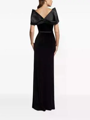 CRISTALLINI Bow-detail Velvet Dress