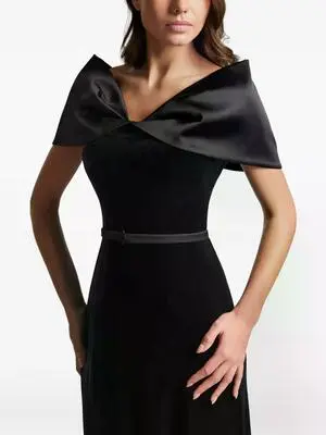 CRISTALLINI Shadow Bow-detail Maxi Dress