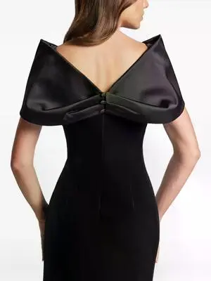 CRISTALLINI Shadow Bow-detail Maxi Dress