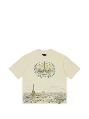 GODSPEED Paris Skyline Graphic-print T-shirt - Neutrals