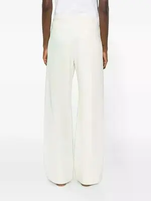 Max Mara Beige Cotton Straight-leg Trousers