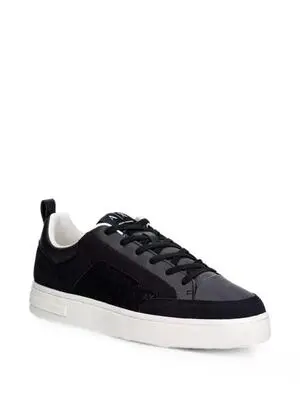 Armani Exchange Logo-pattern Suede Sneakers