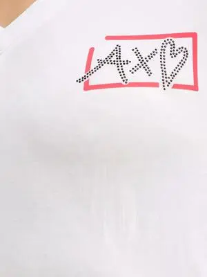 Armani Exchange Embellished V-neck T-shirt