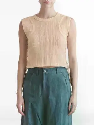MULLER OF YOSHIOKUBO Ribbed Sleeveless Tank Top - Neutrals