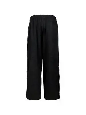 FILTH Button-embellished Textured Wide-leg Trousers