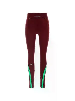 Balenciaga Techwear Leggings In Burgundy/ Aqua