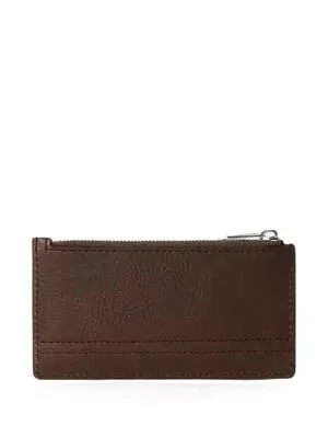 LEMAIRE Gear Card Holder And Coin Purse In Leather - Brown