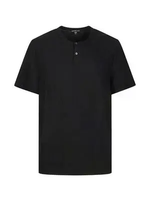 JAMES PERSE Henley-neck Cotton T-shirt