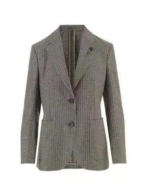 LARDINI Houndstooth-pattern Blazer - Brown