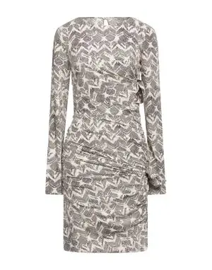 Patrizia Pepe Midi Dress Ivory Size Polyester, Elastane