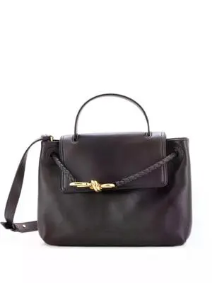 Bottega Veneta Ciao Ciao Top Handle Bag Leather With Intrecciato Detail Small Satchel - Brown