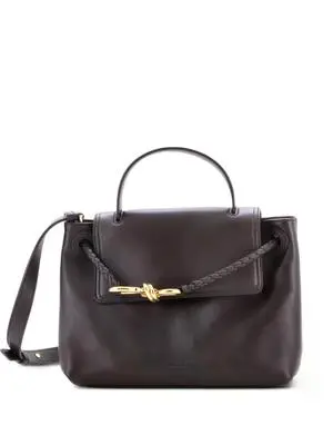 Bottega Veneta Bottega Veneta Leather Intrecciato Top Handle Small Satchel Brown