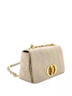 Dior Caro Bag Cannage Quilt Calfskin Shoulder Bag - Neutrals