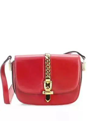 Gucci Sylvie 1969 Shoulder Bag Leather Mini Crossbody Bag - Red