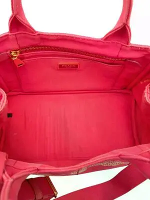 Prada 2013-2026 Small Canvas Canapa Logo Tote Satchel