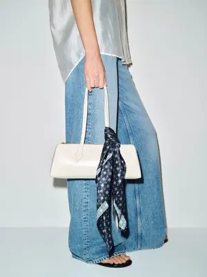 REFORMATION Printed Silk Scarf - Blue